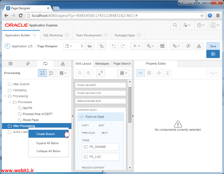 شرکت فناوری اطلاعات آی تی وآن - آموزش اوراکل اپکس(ORACLE APEX)ایجاد یک صفحه از ابتدا بخش دوم ...